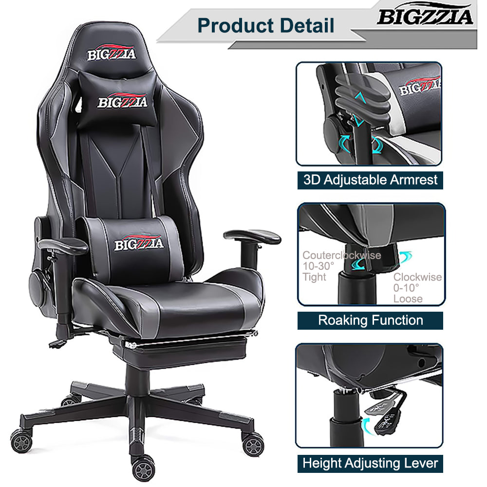 Bigzzia Gaming Chair - Ergonomic Office Chair (with footrest) – Dripex-UK